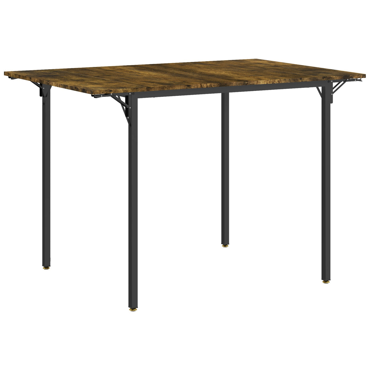 HOMCOM Folding Dining Table Extendable Kitchen Table with 2 Drop Leaves ...