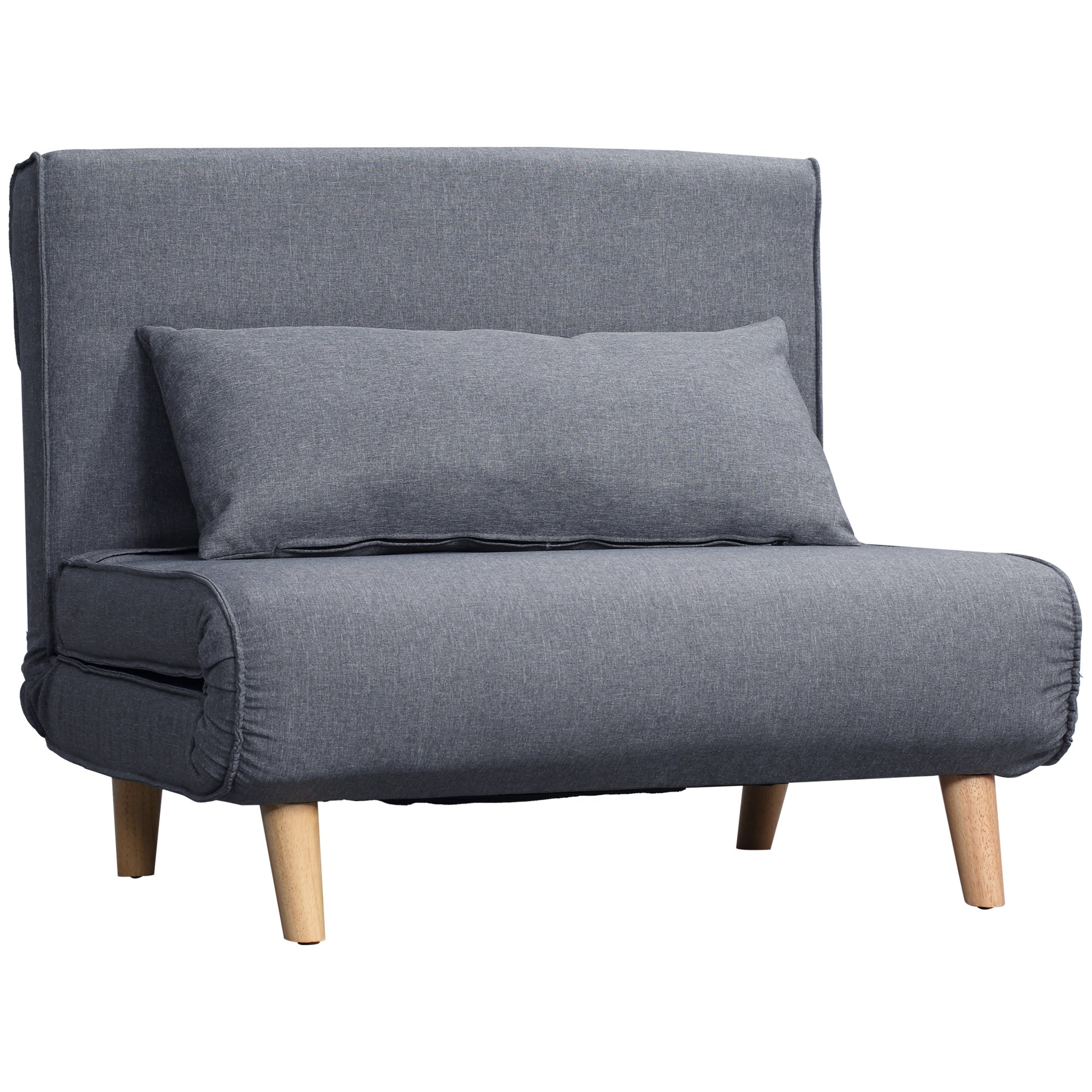 HOMCOM Single Sofa Sleeper Sofa Bed Foldable Sofa Adjustable Backrest ...