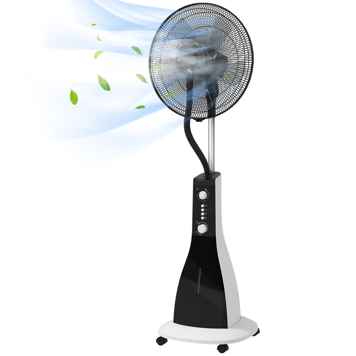 HOMCOM Stand Fan with Water, Fan with Mist Function, 3 Modes ...