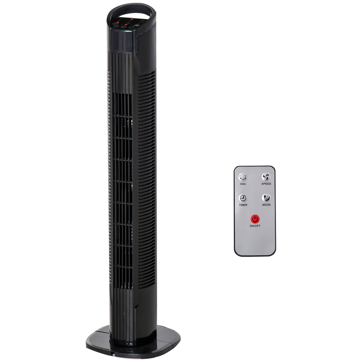 HOMCOM Tower Fan Vertical Fan 50W with Remote Control 3 Speeds LED ...