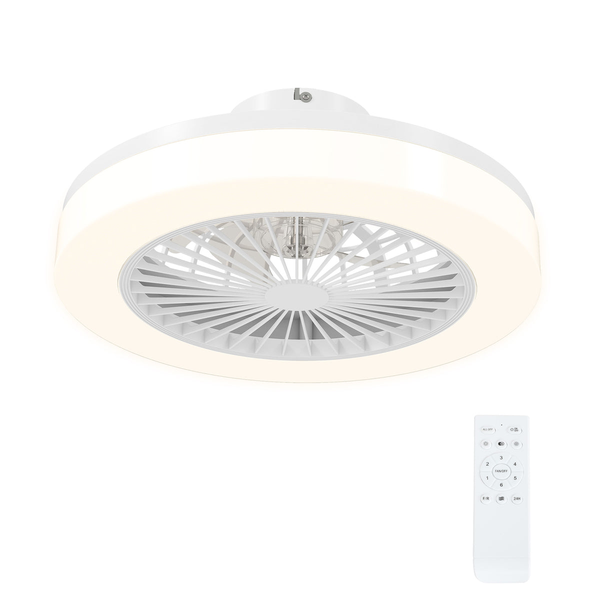 HOMCOM Ceiling Fan with Lighting and Remote Control, Ø46 cm, 40W ...