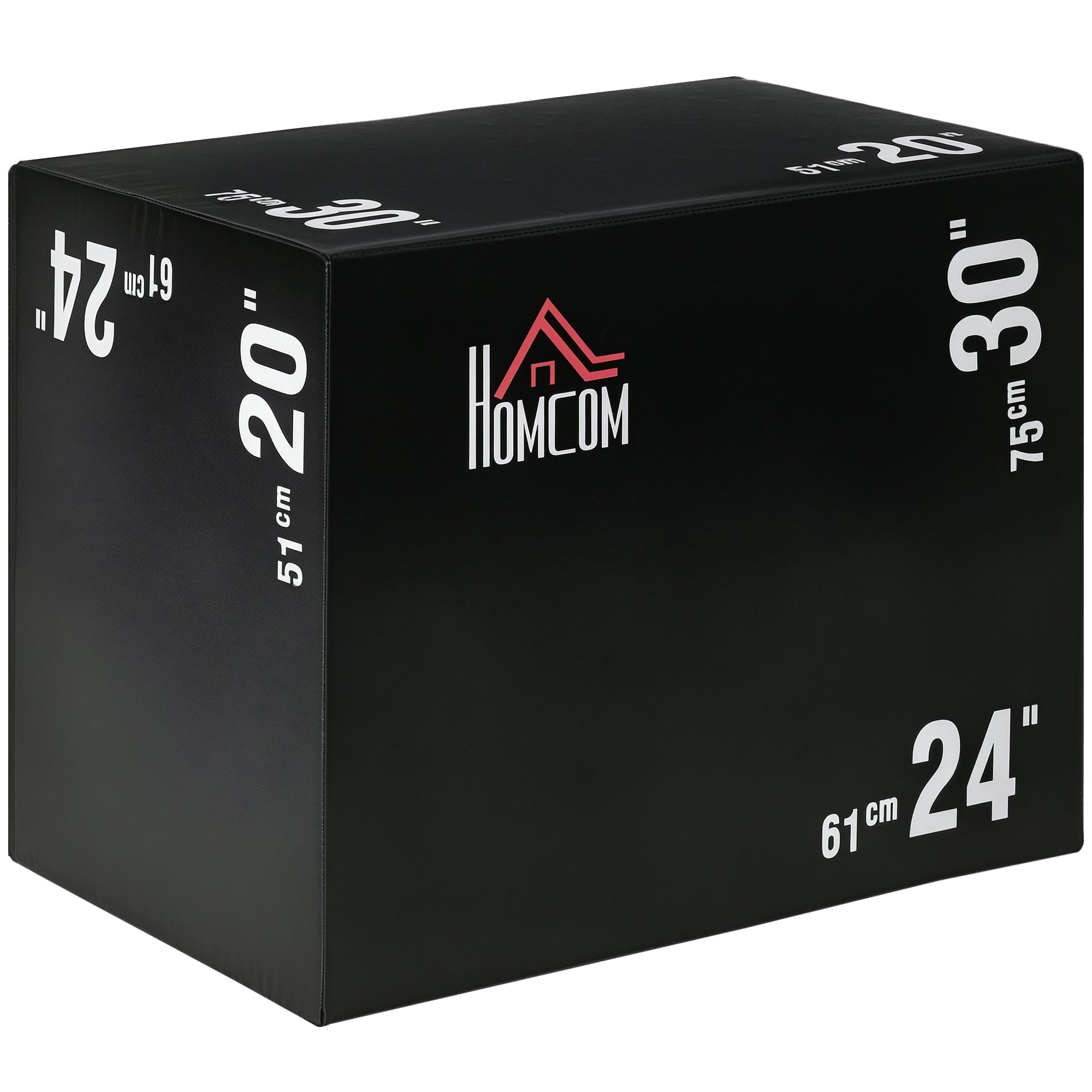 HOMCOM 3-in-1 Plyometric Box with Zipper Jump Box with 3 Different ...