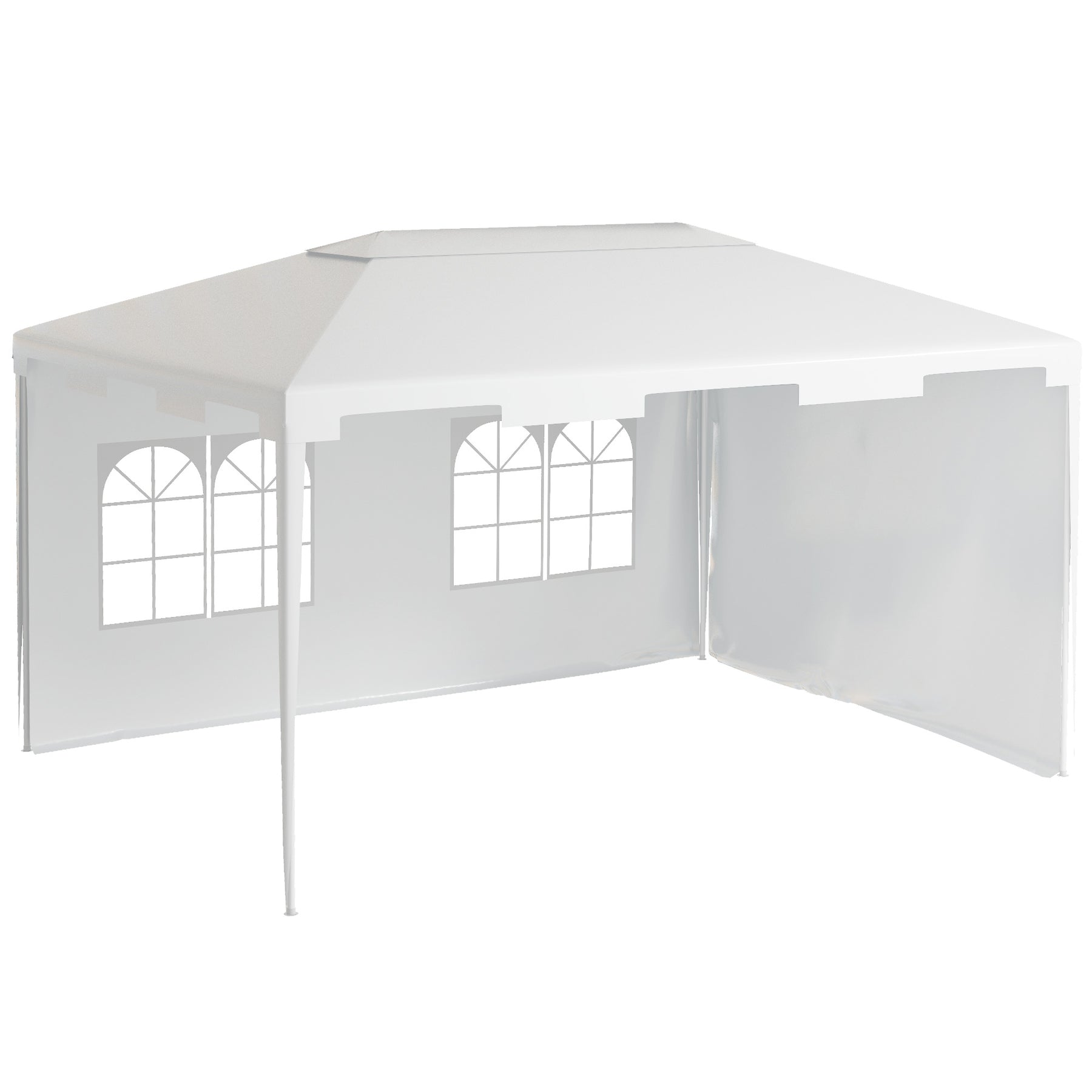 Outsunny Vrtni Paviljon 4x3 m Odvojivi Vanjski Pergo s 2 Bočna Panoa, 2 ...