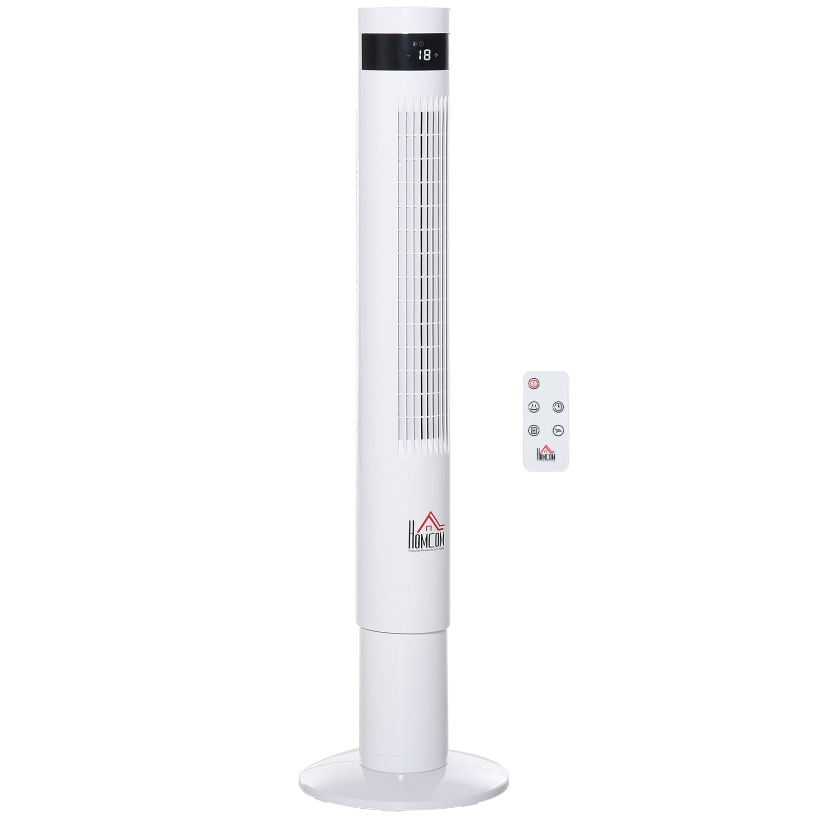 HOMCOM Tower Fan, Stand Fan with 3 Ventilation Speeds, Remote Control ...