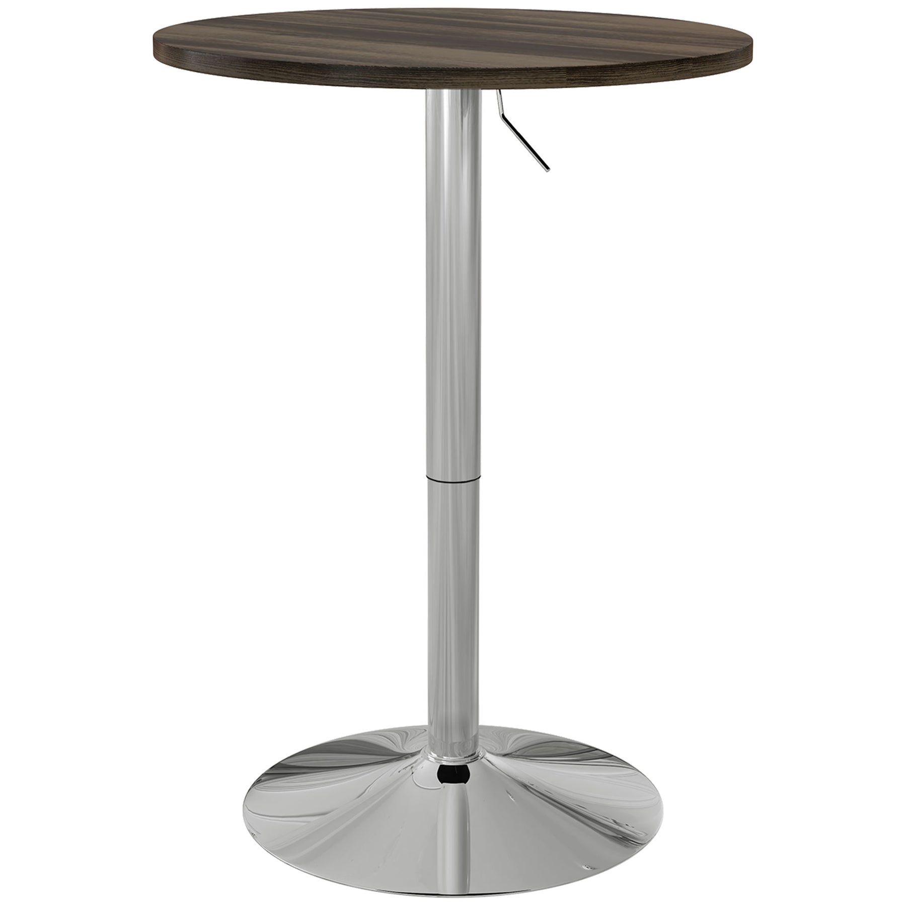 HOMCOM Round Adjustable Bar Table for 2, 27.2–35.8 in Height, 360 ...