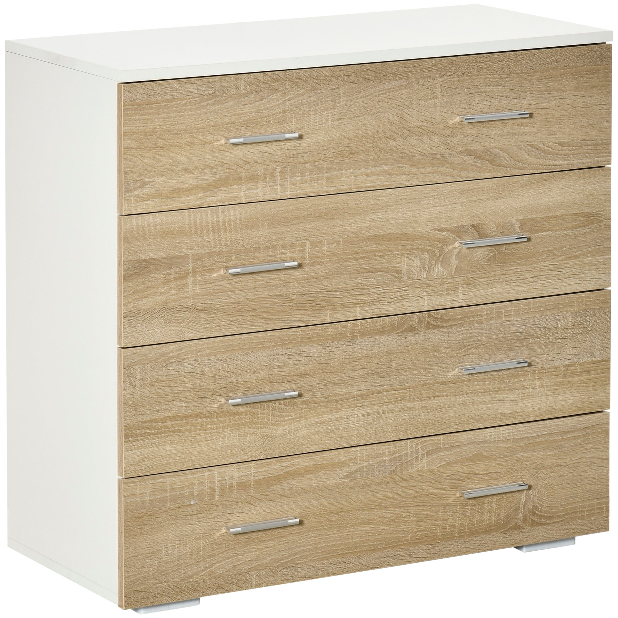 HOMCOM Chest of Drawers with 4 Drawers Modern Auxiliary Storage Cabinet ...