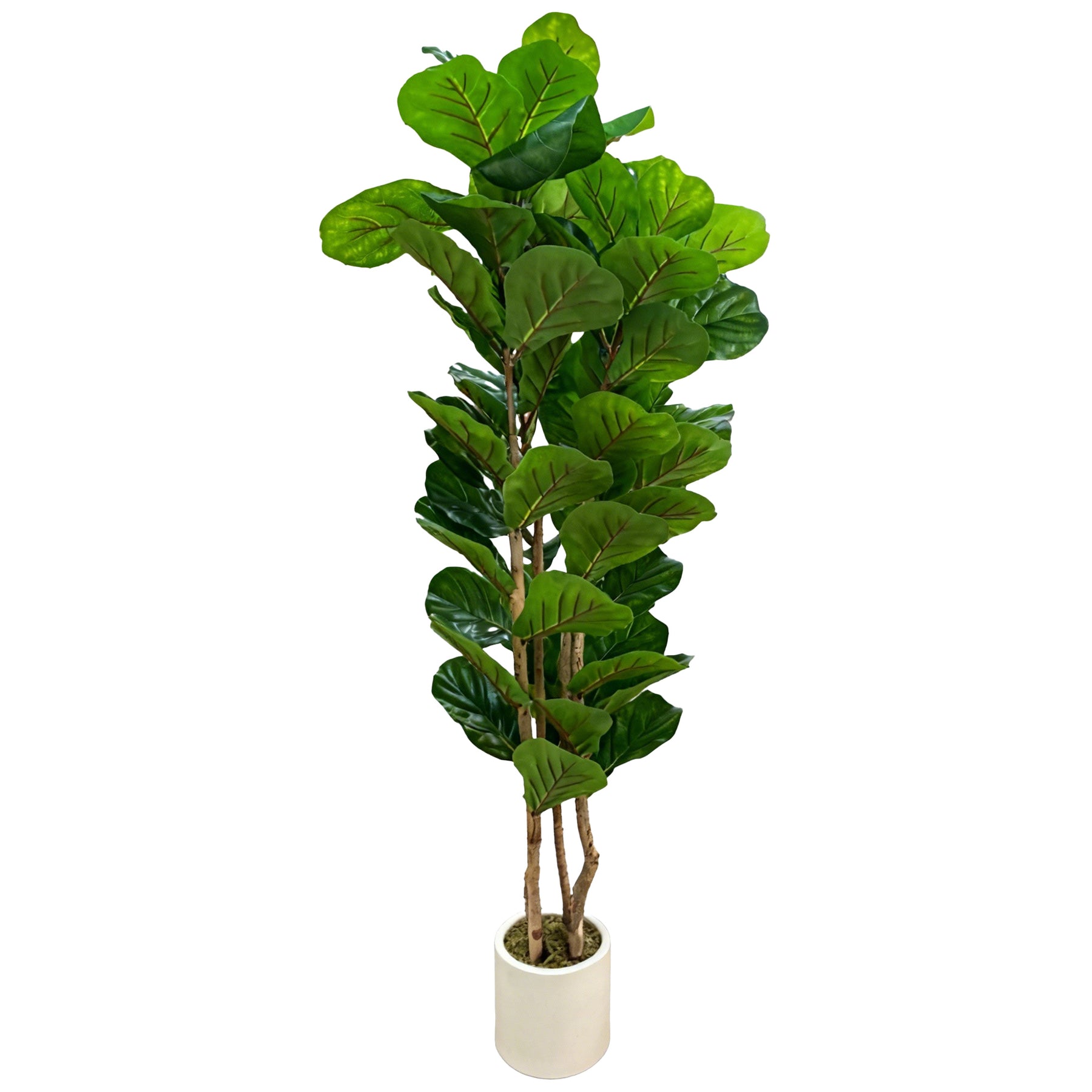 HOMCOM Artificial Fiddle Leaf Fig Tree, 150 cm (59 in) – 71 Leaves ...