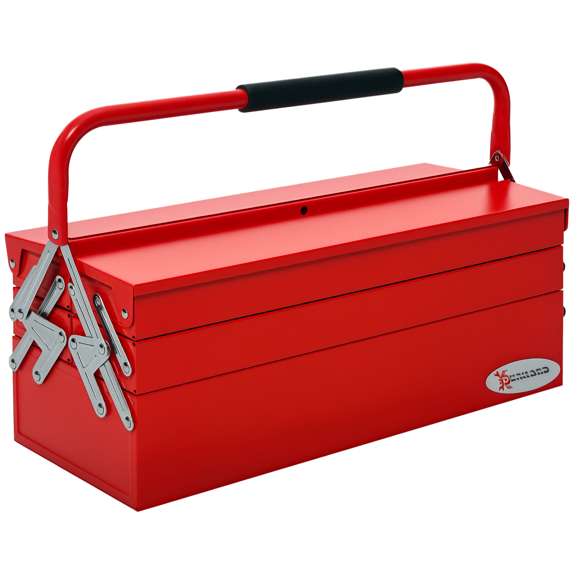 DURHAND Tool Box Toolbox 5 Compartments Foldable Steel (SPCC) Red 56 x ...