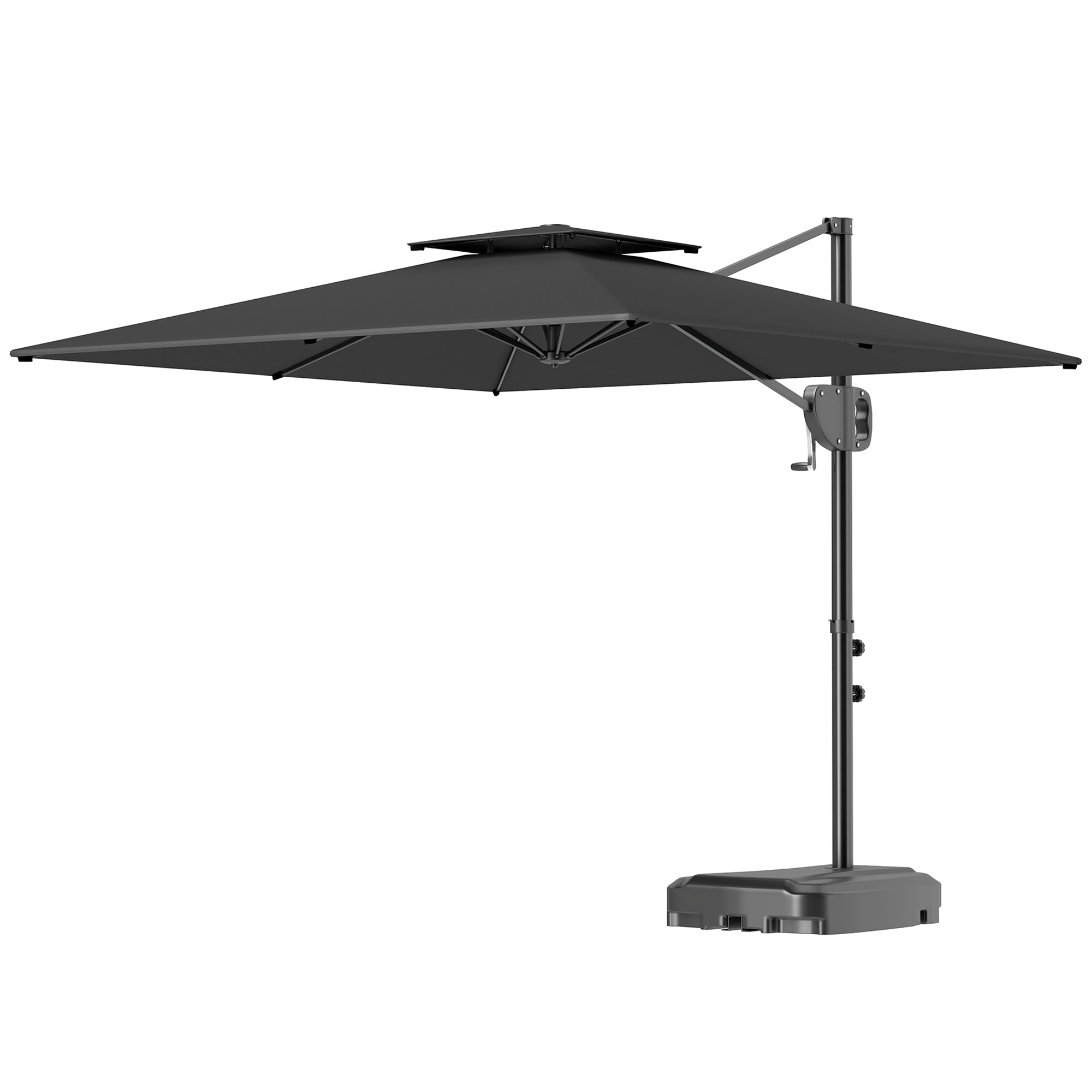Outsunny Čtvercový Zastiňovač Zahradní Slunečník 2,5 x 2,5 m s 2 ...