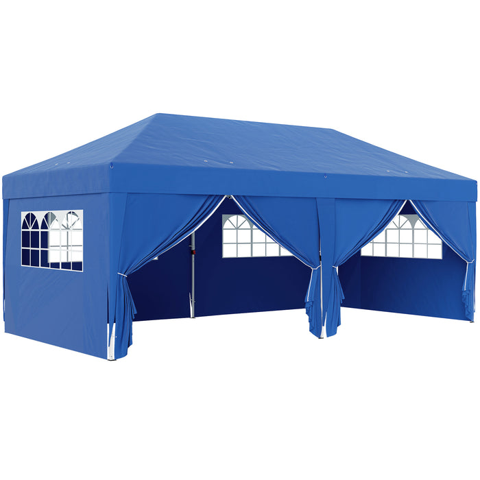 Outsunny Välibassein Gazebo Kokkupandav Pop-Up Gazebo 3 x 6 m koos 6 ...