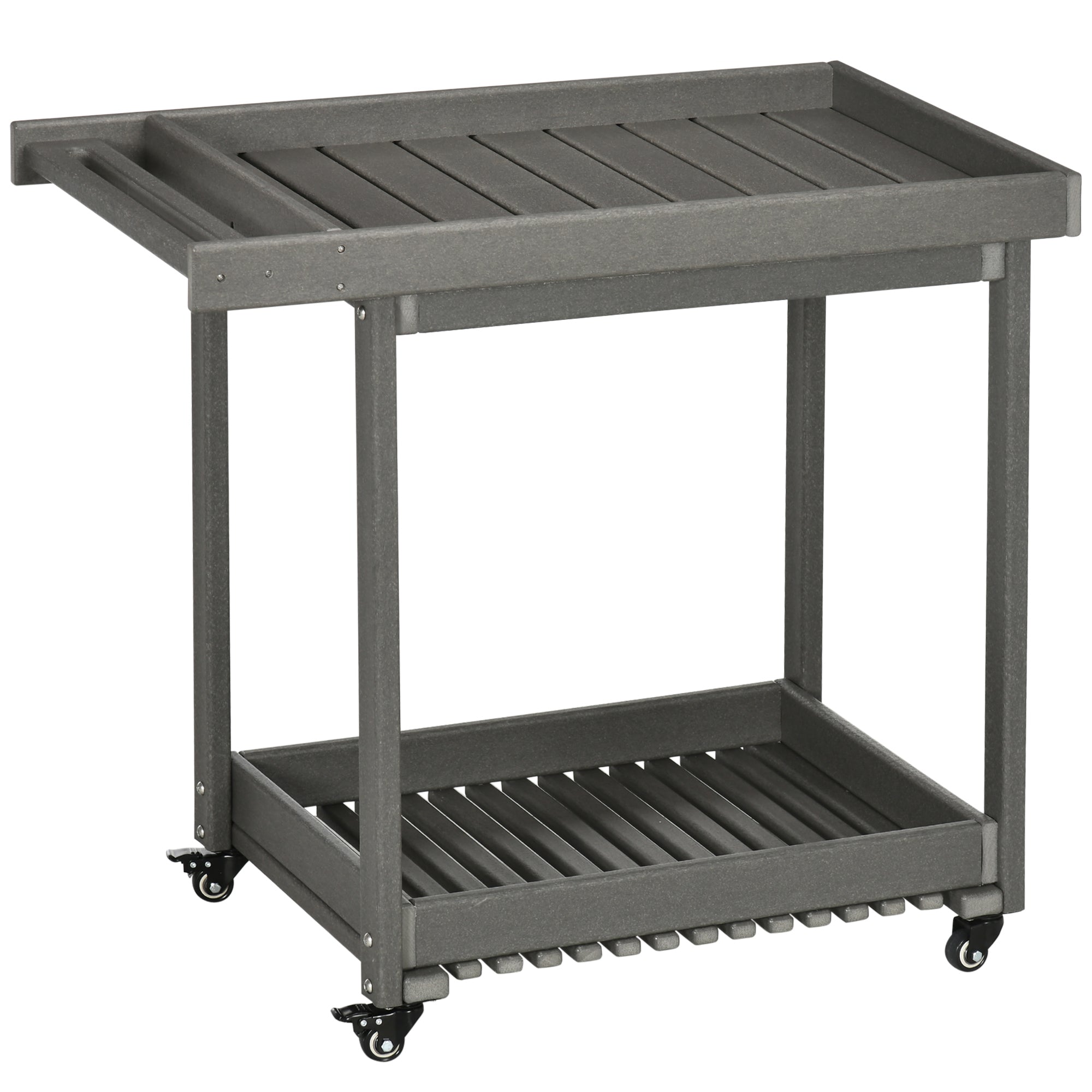 Outsunny Serving Cart, Barbecue Trolley with Towel Holder, Garden ...