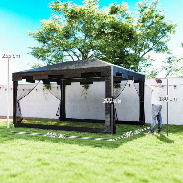 Outsunny 4x3m Ruutjalgsed Veeprügitatud Stabiilne Talvekindel Paviljon ...