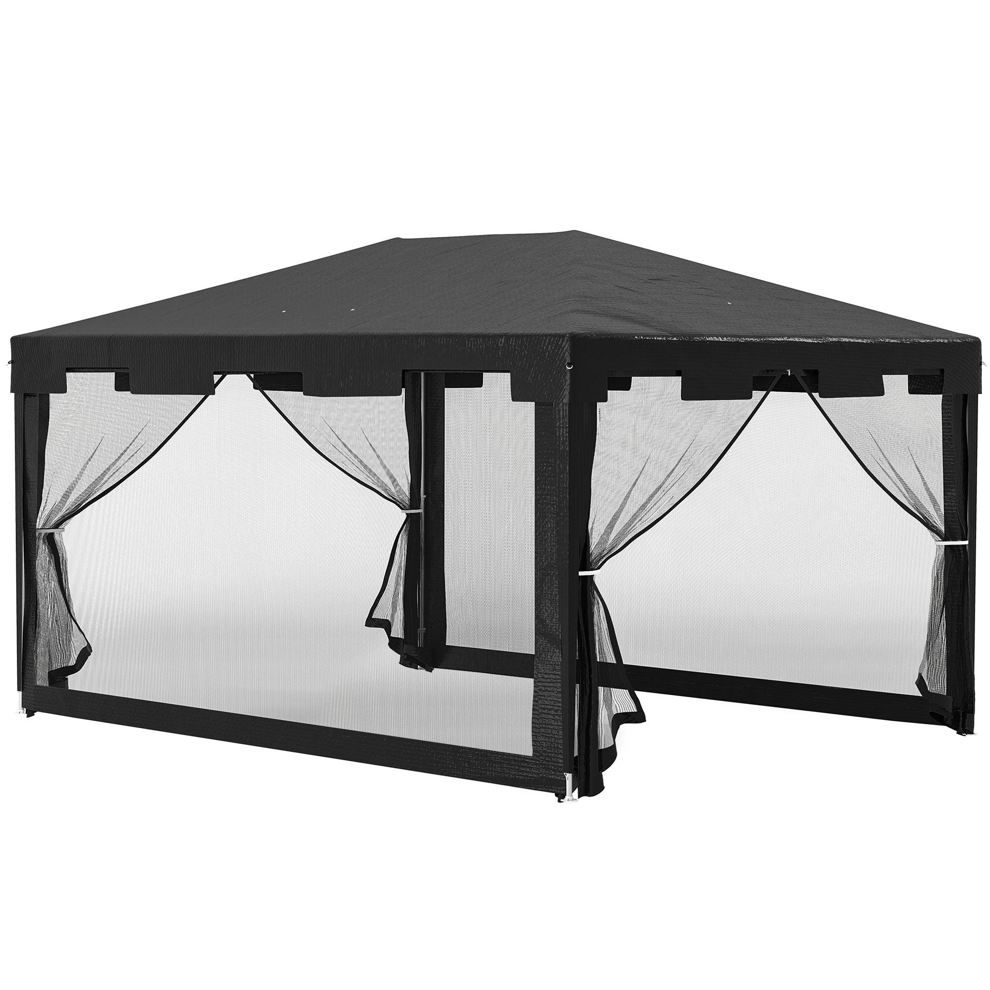 Outsunny 4x3m Ruutjalgsed Veeprügitatud Stabiilne Talvekindel Paviljon ...