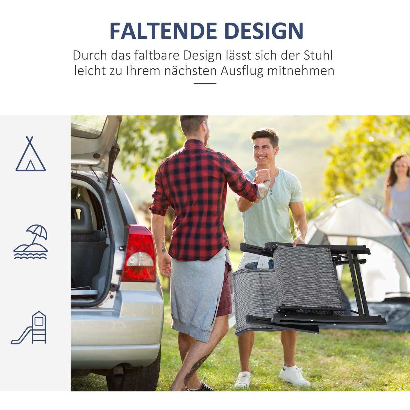 Outsunny Fällbar Solstol med Kudde - Noll Gravitets Recliner med 9 ...